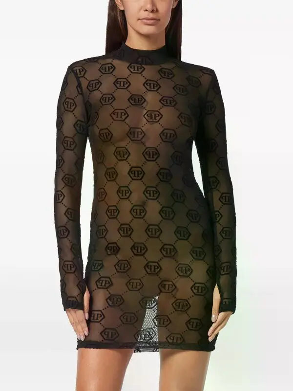 Philipp Plein Monogram Tulle Dress
