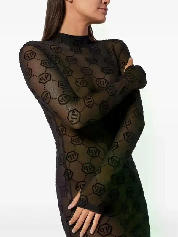 Philipp Plein Monogram Tulle Dress