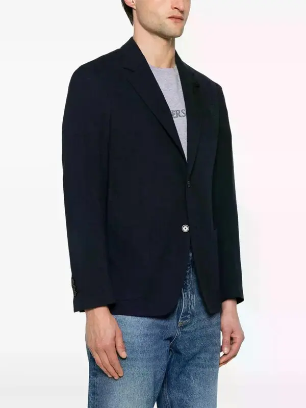 LARDINI Brooch-detail Blazer - Blue