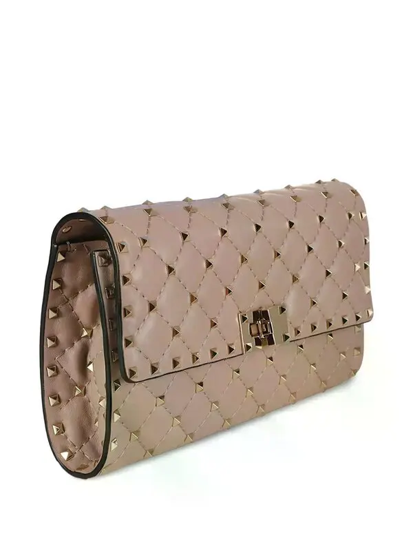 Valentino Garavani Rockstud Spike Quilted Lambskin Nappa Crossbody Bag - Neutrals