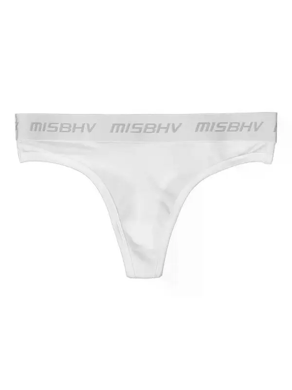 MISBHV Logo Waistband Thong - White