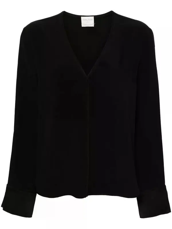 FORTE_FORTE V-neck Crepe Blouse