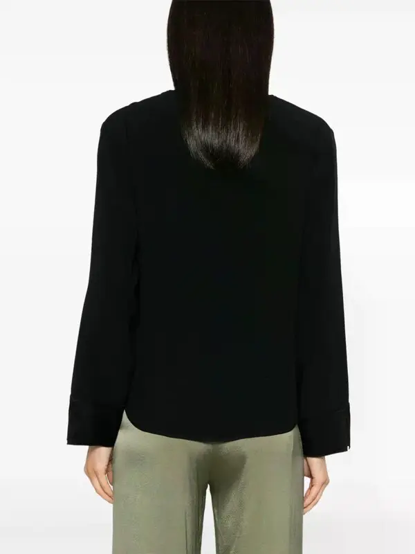 FORTE_FORTE V-neck Crepe Blouse