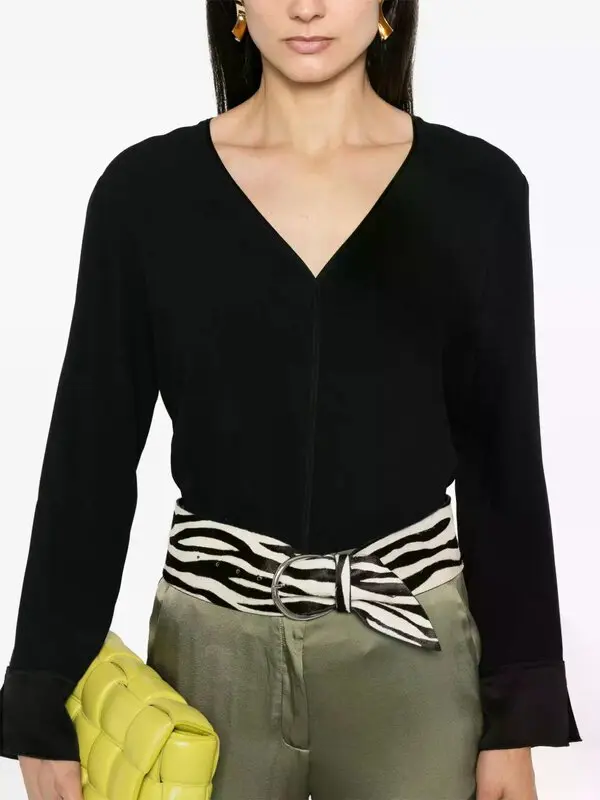FORTE_FORTE V-neck Crepe Blouse