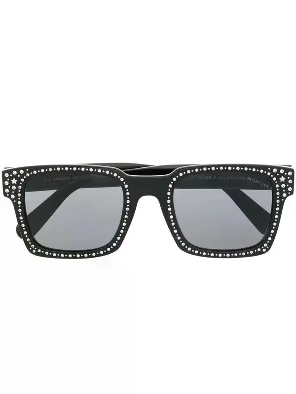 Moncler X Palm Angels Square-frame Sunglasses - Black