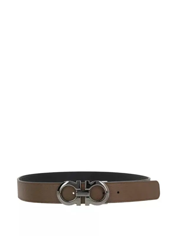 FERRAGAMO Reversible And Adjustable Gancini Belt - Black