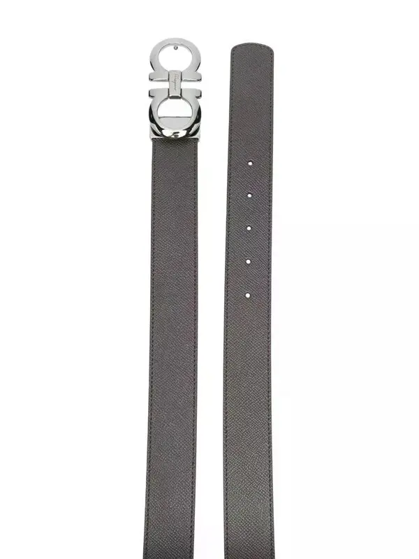 FERRAGAMO Reversible Gancini Belt - Black