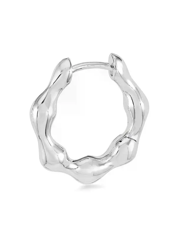 DOWER & HALL Waterfall Hinged Single Hoop Earring - Silver