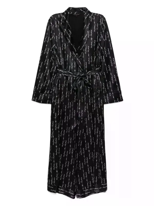 Kiki De Montparnasse All-over Graphic Print Robes - Black