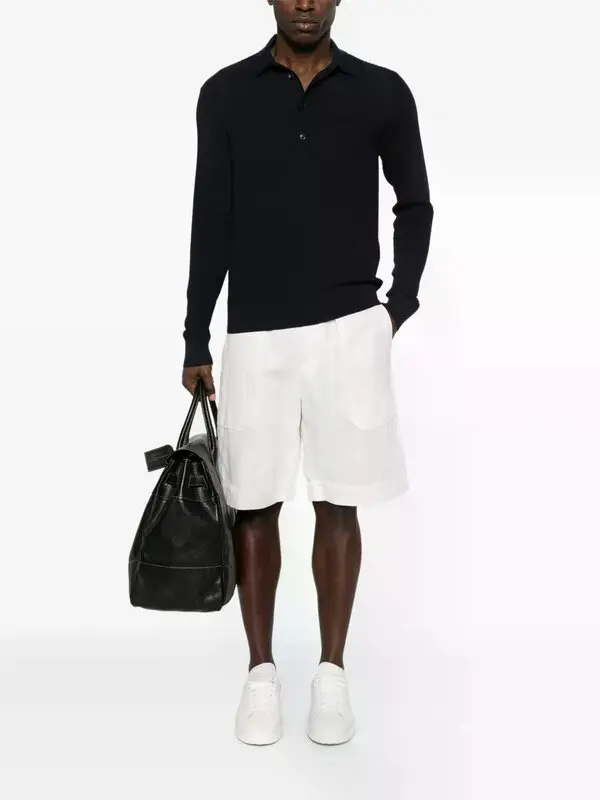 Brioni Ribbed-knit Polo Shirt