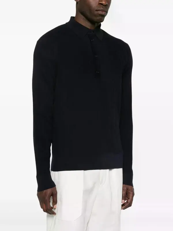 Brioni Ribbed-knit Polo Shirt
