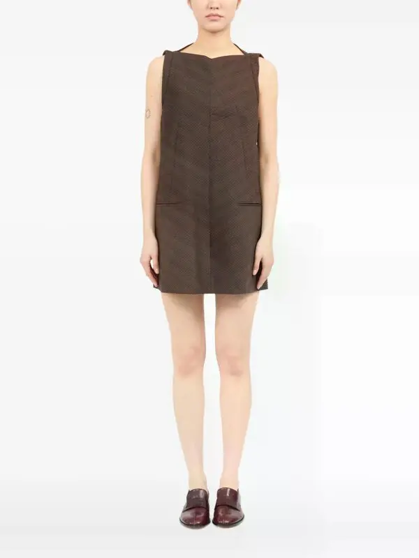 MAISON MARGIELA Striped Mini Dress - Brown