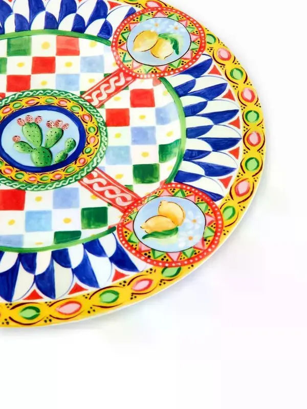 Dolce & Gabbana 2 Piece Fine Porcelain Dinner Plate Set
