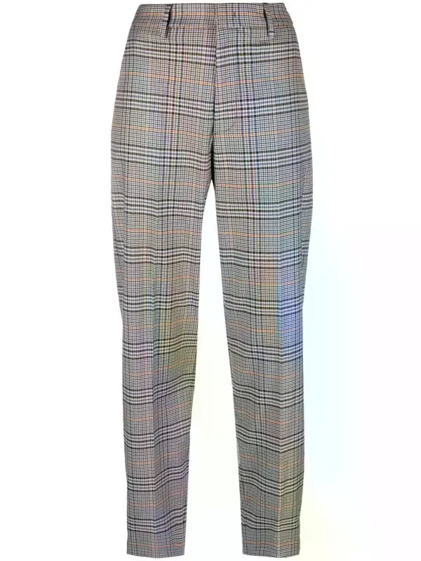 DONDUP Micaela Checked Tapered Trousers