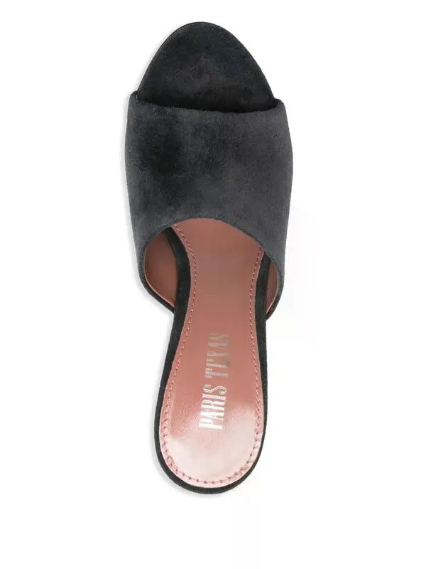 Paris Texas 105mm Suede Sandals - Black