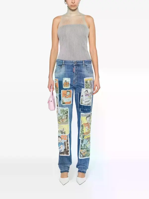 Dsquared2 Patch-detail Straight-leg Jeans