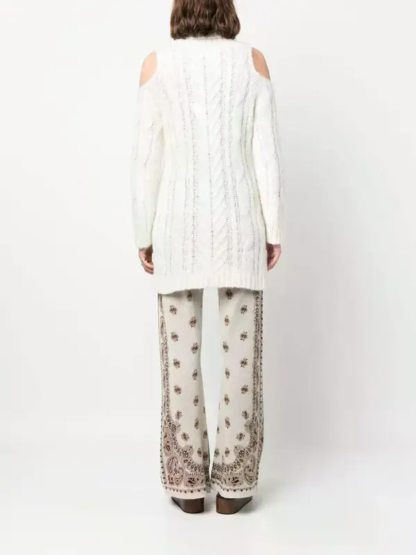 P.a.r.o.s.h Cold-shoulder Cable-knit Jumper
