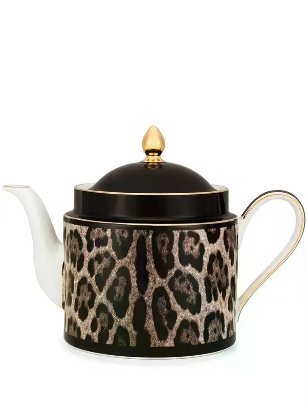 Dolce & Gabbana Leopard-print Teapot - Brown