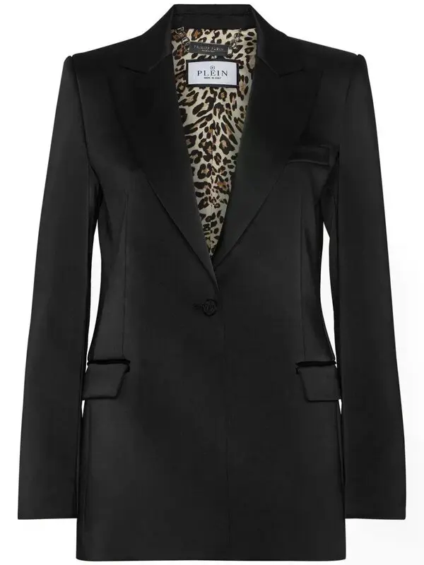 Philipp Plein Crystal-skull Satin Blazer