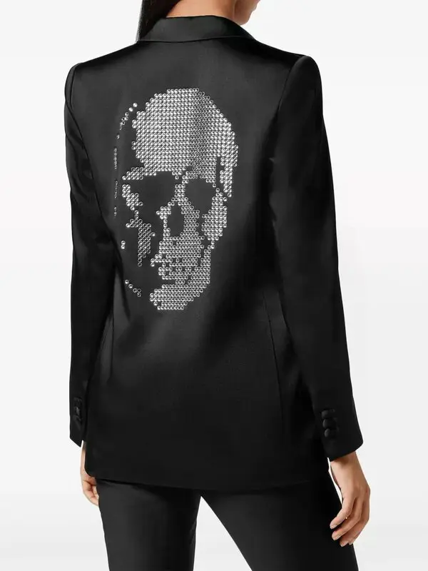Philipp Plein Crystal-skull Satin Blazer