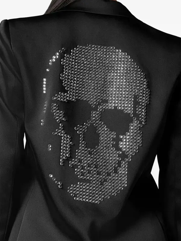 Philipp Plein Crystal-skull Satin Blazer