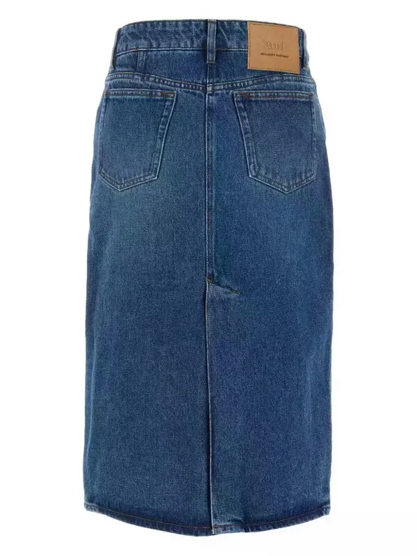 AMI Paris Pencil Denim Skirt