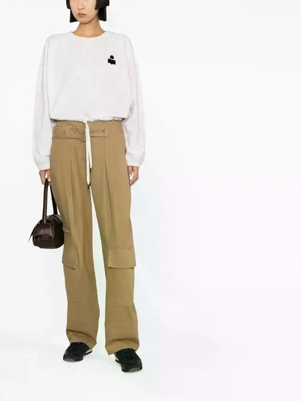 MARANT ETOILE Margo Cropped Sweatshirt - Neutrals