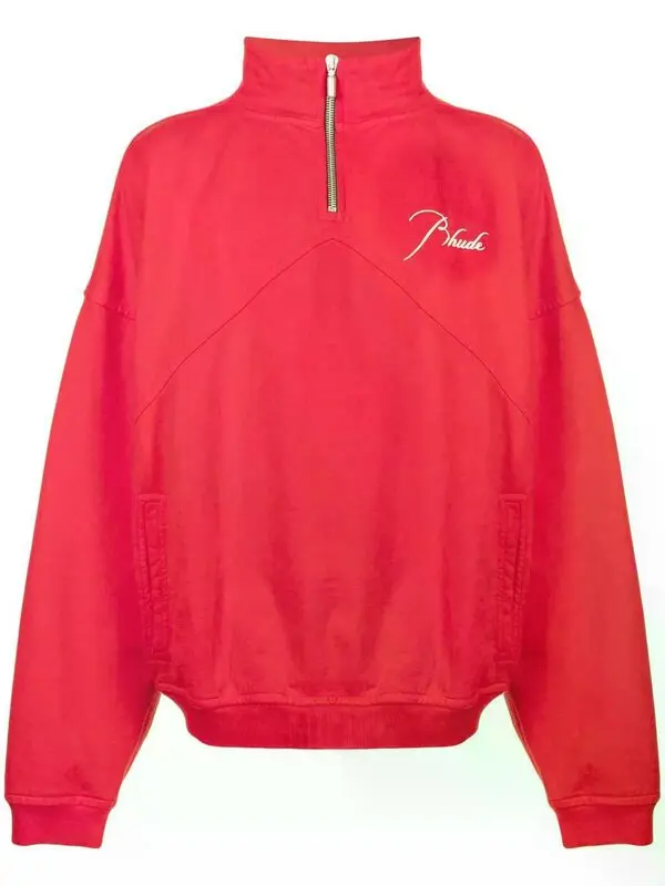 Rhude Embroidered Half-zip Sweatshirt - Red