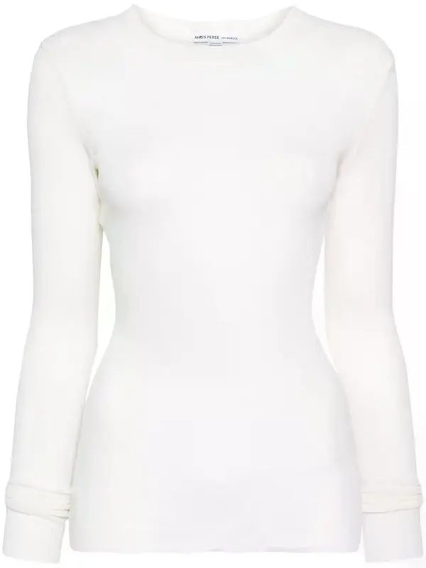 JAMES PERSE Long-sleeve Ribbed Knit Sweater - Neutrals