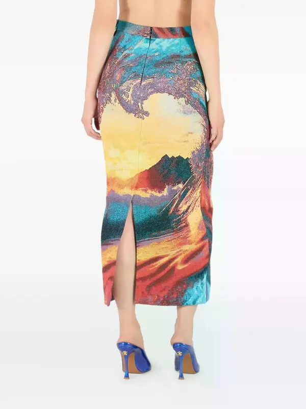 Roberto Cavalli Patterned Jacquard High-waisted Skirt