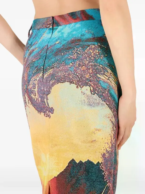 Roberto Cavalli Patterned Jacquard High-waisted Skirt