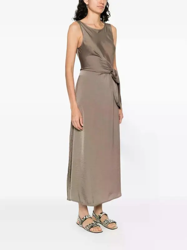 MOUTAKI Satin Midi Dress - Green