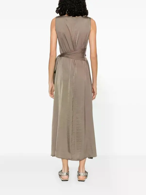 MOUTAKI Satin Midi Dress - Green
