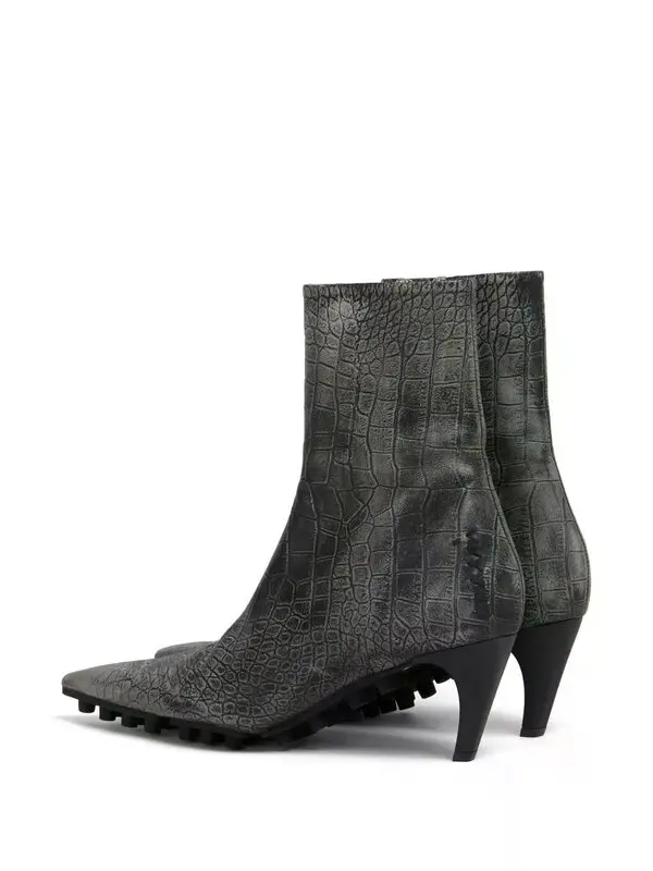 Marni Spike Crocodile-effect Leather Boots
