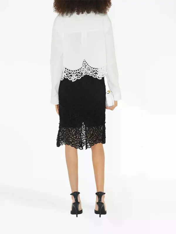Burberry Macramé-lace Pencil Skirt