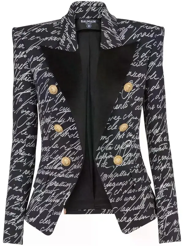 Balmain Love Letter Tailored Jacket - Black