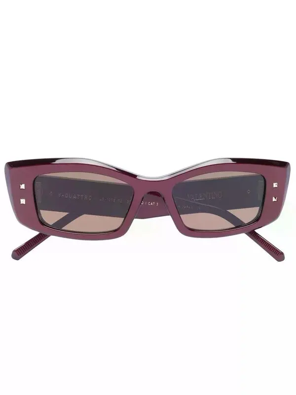 Valentino Garavani Rectangular-frame Sunglasses - Red
