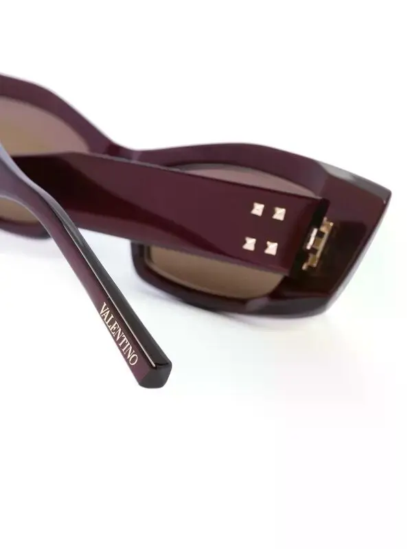 Valentino Garavani Rectangular-frame Sunglasses - Red