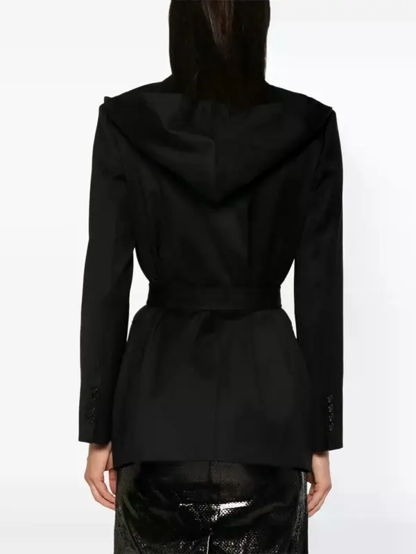 Pinko Cortez Wool-blend Blazer With Detachable Hood