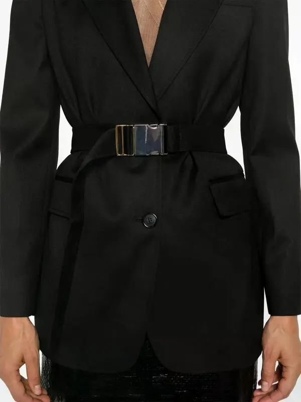 Pinko Cortez Wool-blend Blazer With Detachable Hood