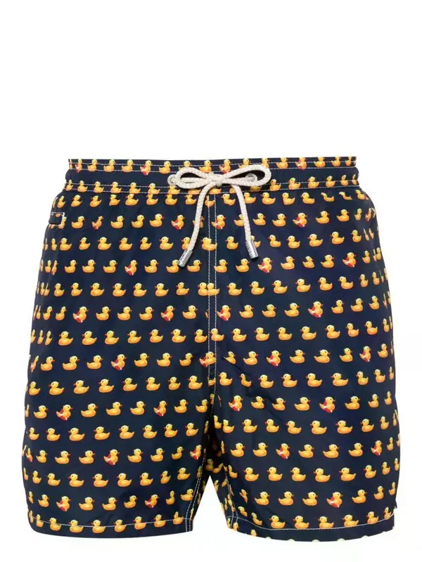 MC2 SAINT BARTH Ducky-print Swim Shorts - Blue