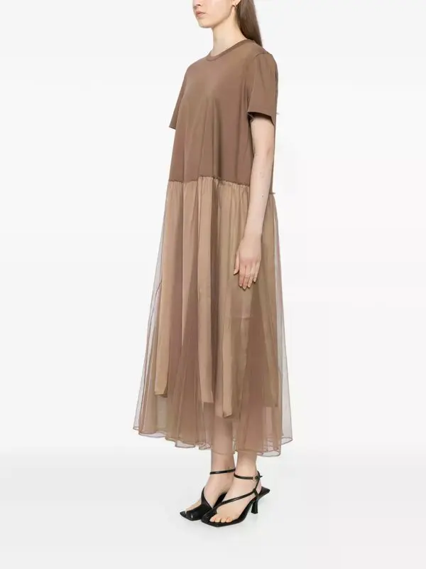 JNBY Point D'esprit Tulle Jersey Dress
