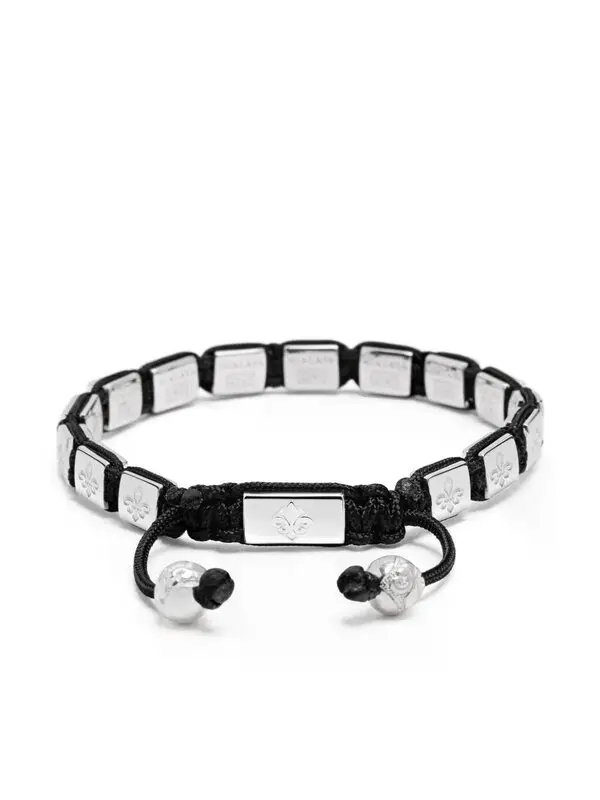 NIALAYA JEWELRY Engraved Beaded Sterling Bracelet