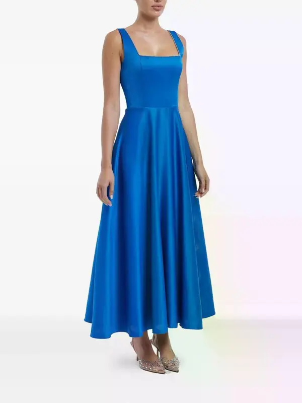 POST MERIDIEM Decorated-bodice Midi Dress - Blue