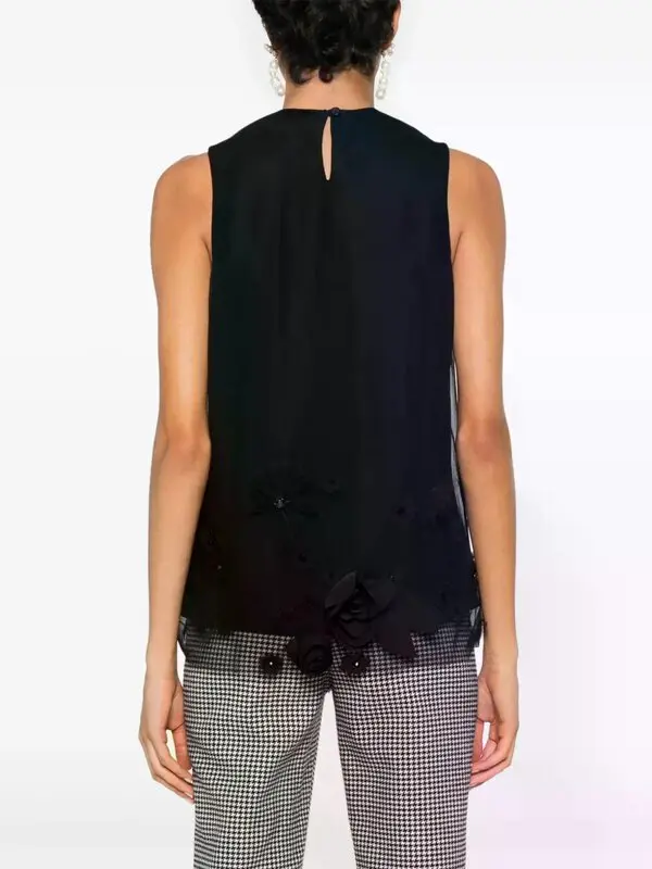 Viktor & Rolf Floral-embroidered Tulle Blouse