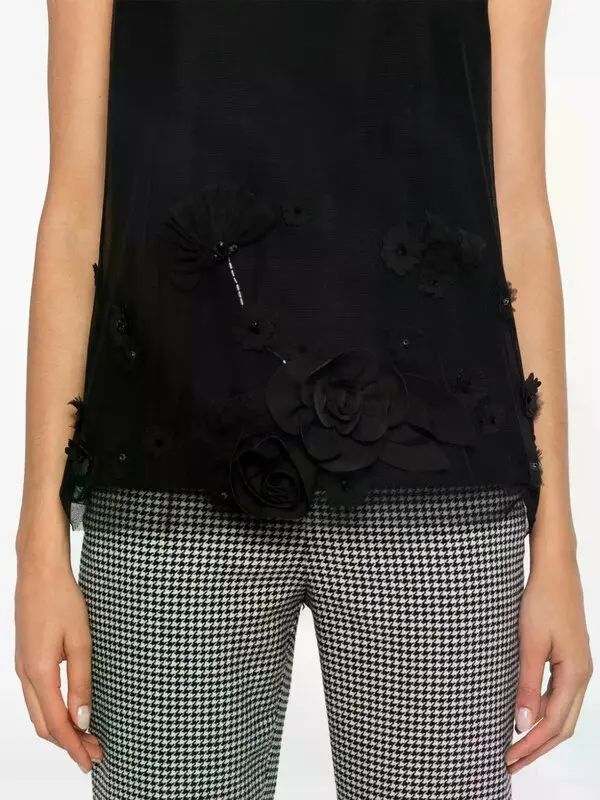 Viktor & Rolf Floral-embroidered Tulle Blouse