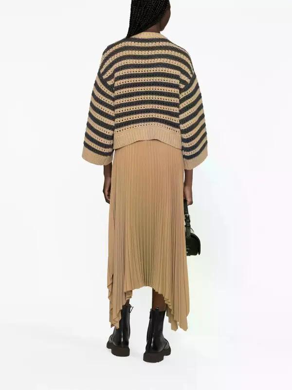 Brunello Cucinelli Striped Crochet Wool-blend Jumper