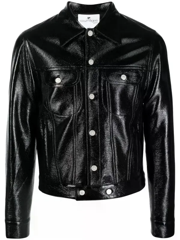 COURREGES Faux-leather Button-up Jacket