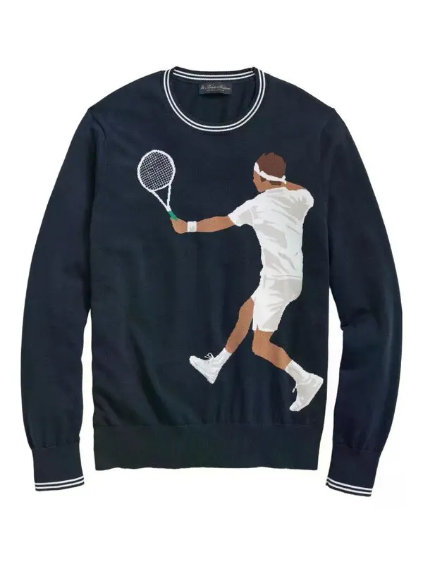 Brooks Brothers Tennis Player Graphic Sweater