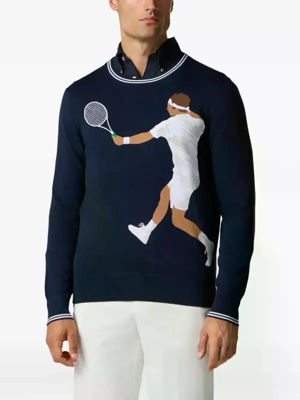 Brooks Brothers Tennis Player Graphic Sweater